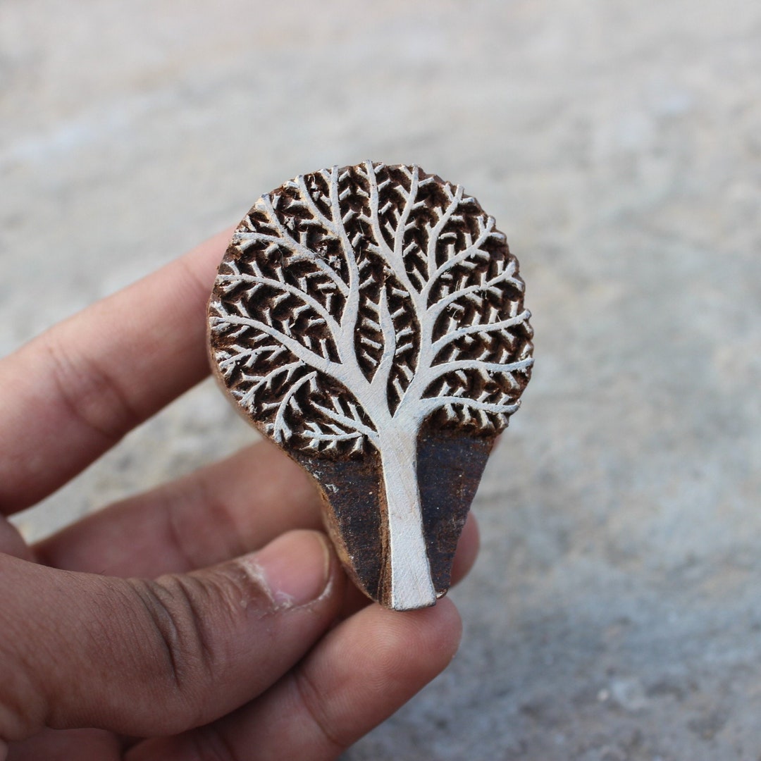 Large Tree Indian Wood Printing Block-tree of Life Hand Carved Stamp ...