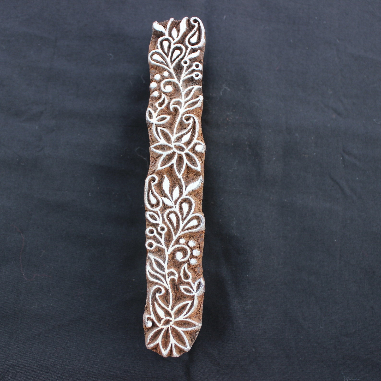 Floral Border Stamp Flower Border Fabric Stamp Indian Wood Block Stamp ...