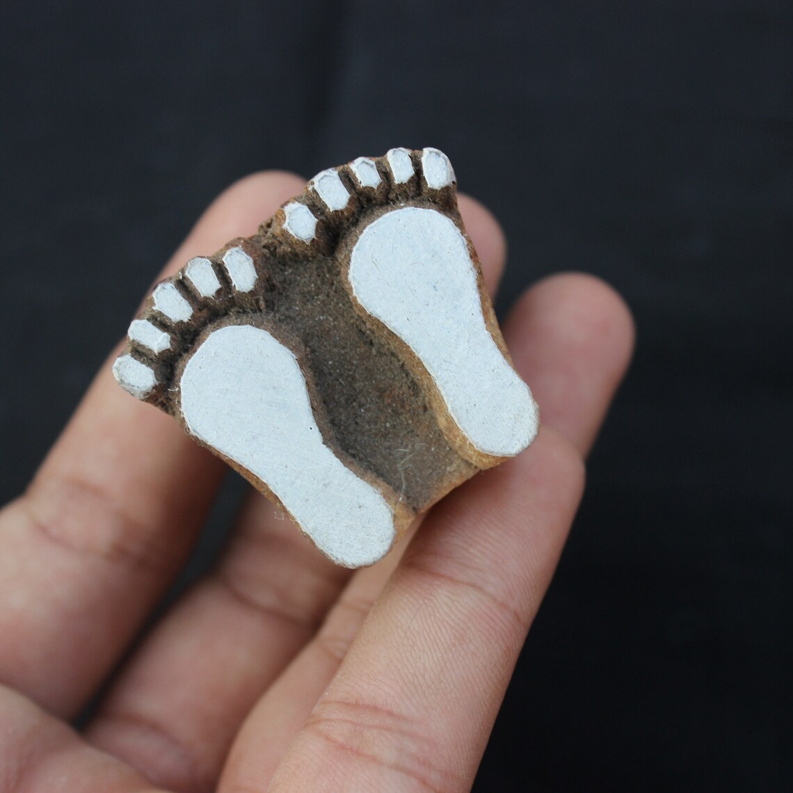 Pottery Stamp Foot Fabric Stamp Hand Carved Fabric Stamp Hand Carved ...