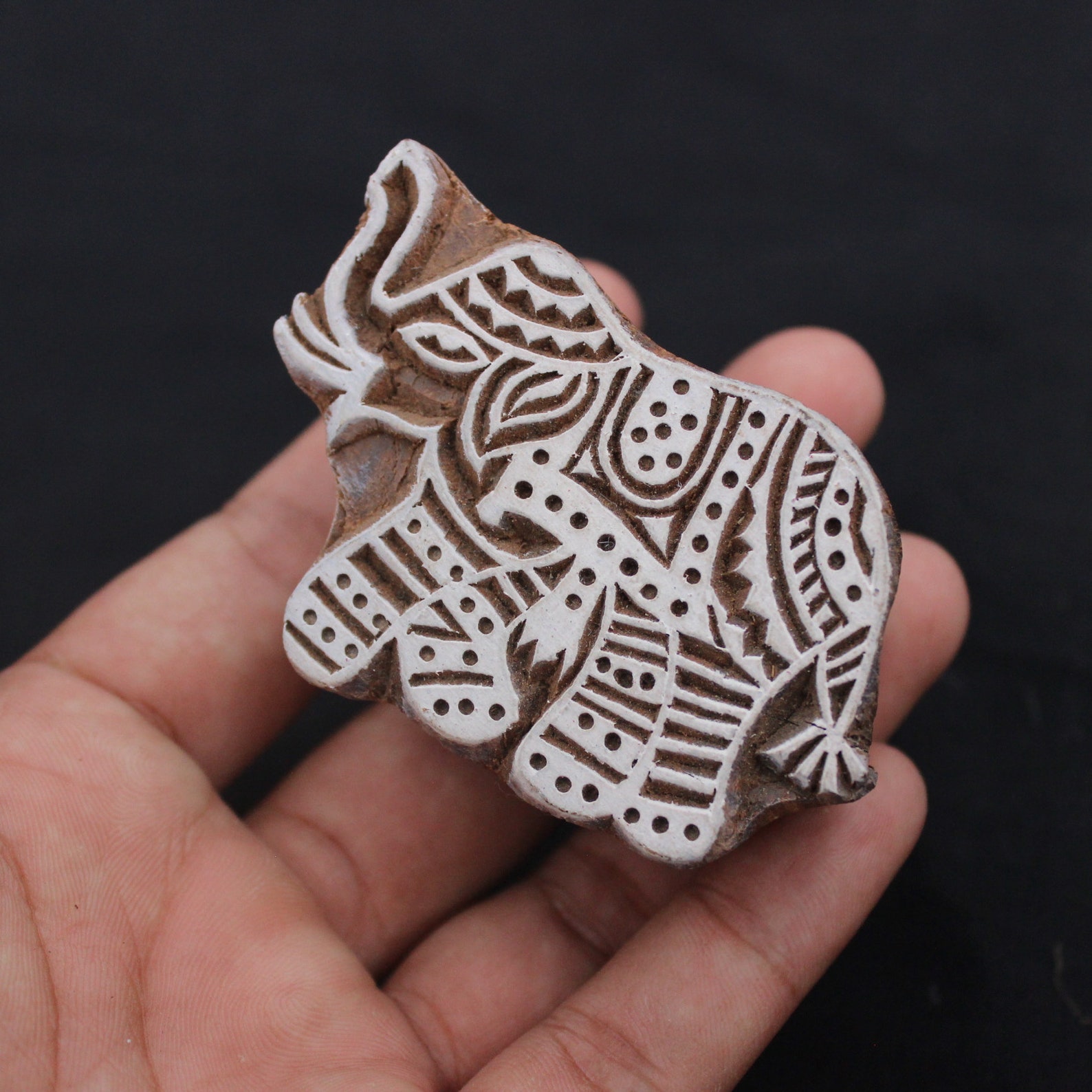 Elephant Fabric Block Print Stamp Indian Wooden Stamp Carve Block Print ...