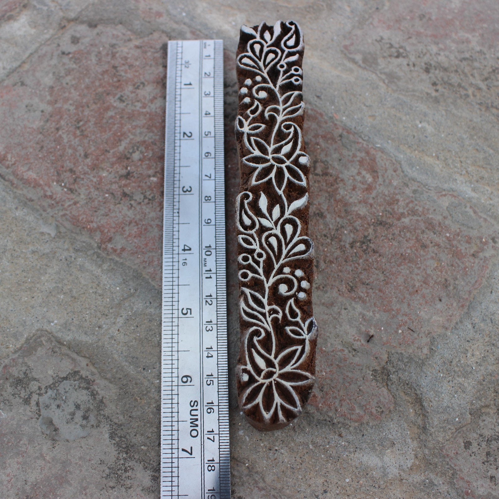 Floral Border Stamp Flower Border Fabric Stamp Indian Wood Block Stamp ...