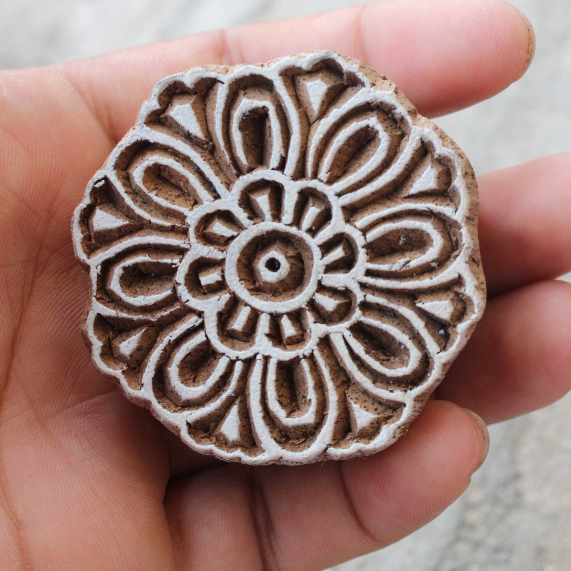 Floral Fabric Print Stamp Hand Carved Fabric Stamp Flower | Etsy