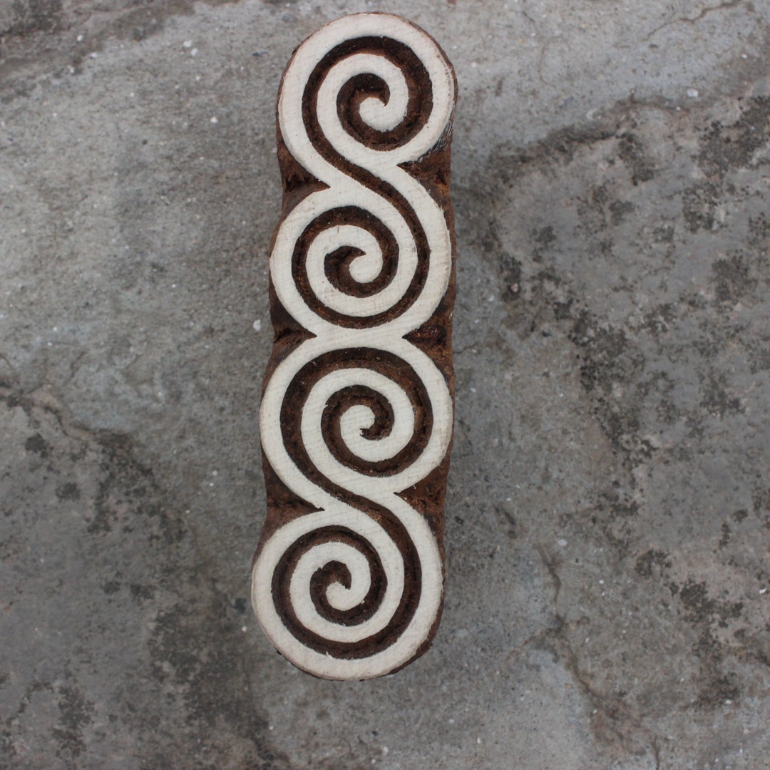 Celtic Spiral Wood Block Stamp, Indian Textile Printing - Etsy