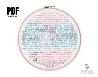 Lyrics Cross Stitch - Etsy
