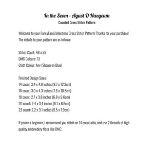 ITS Agust D Haegeum Cross Stitch Pattern PDF - Etsy