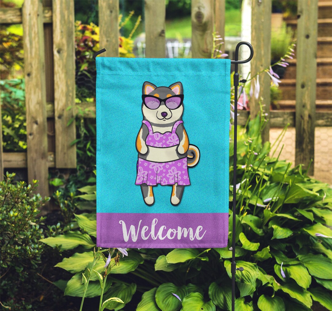 Black and Tan Shiba Inu Garden Flag (GIRL) - Double Sided Unique Shiba ...