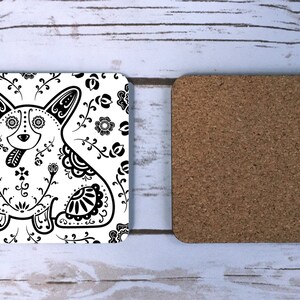 Sugar Skull Corgi Coasters Set of 4 Dia De Los Corgis Welsh Corgi ...