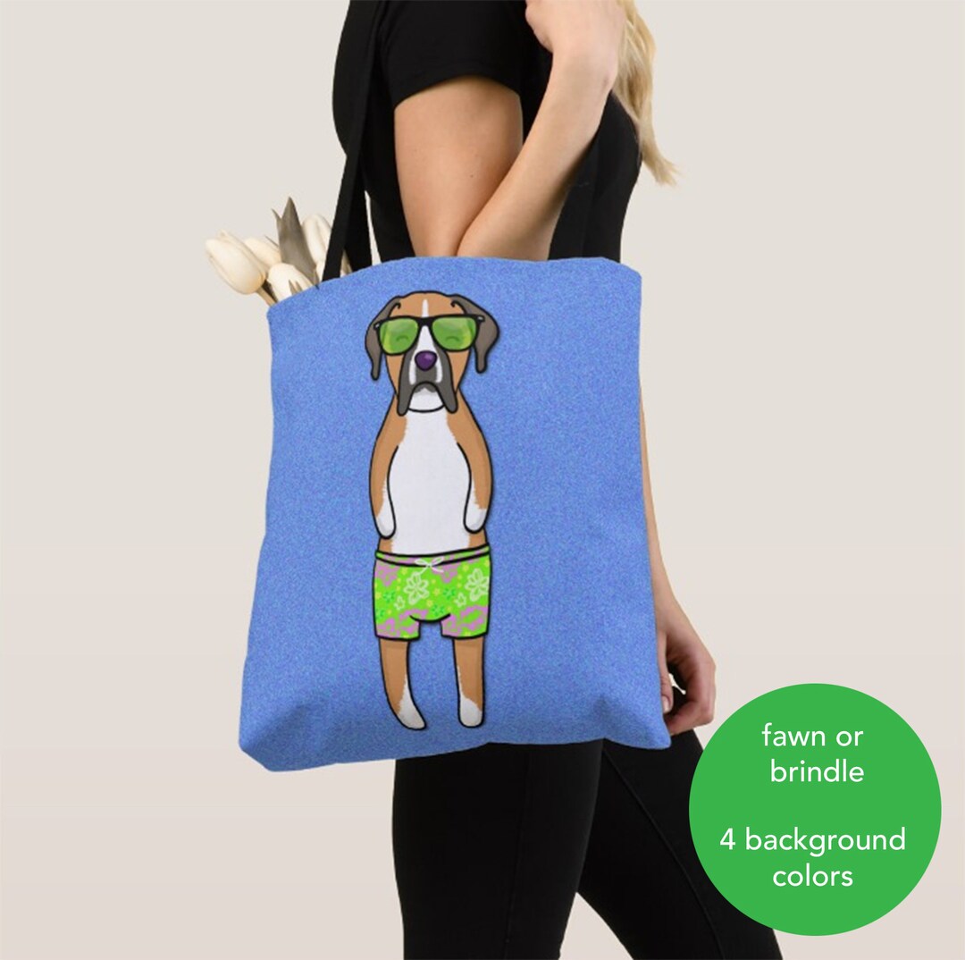 BOY Sunbathing Boxer Tote Bag (brindle or Fawn Boxer Available) -boxers ...