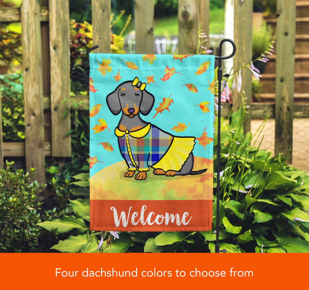 GIRL Dachshund Garden Flag - Double Sided - Unique Corgi Gift ...