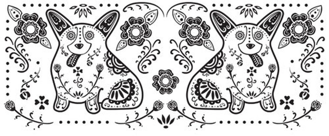 Corgi Sugar Skull Corgi Mug Pembroke Welsh Corgi Coffee - Etsy