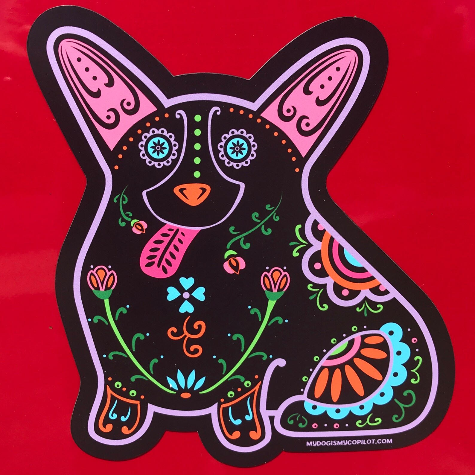 Corgi Magnet Sugar Skull Corgi Magnet Corgi Car Magnet | Etsy Israel