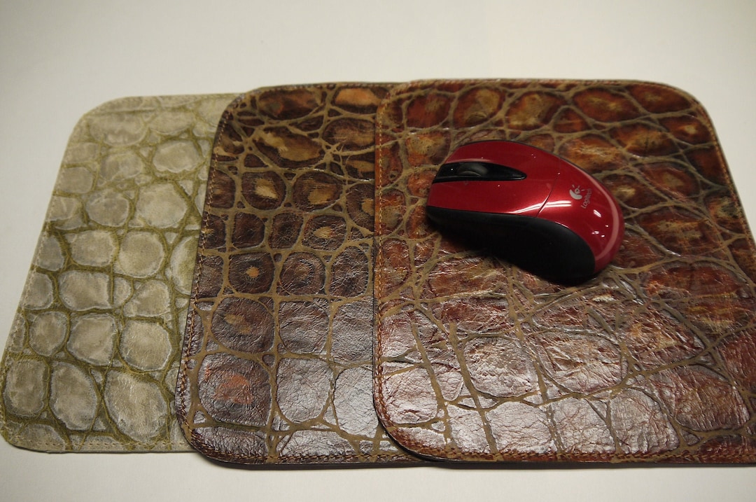 Alligator Embossed Leather Mouse Pad. Unique Made in USA - Etsy