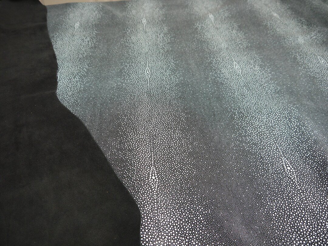 Stingray Embossed Leather Hide Top Quality.19.25 Square Feet Black ...
