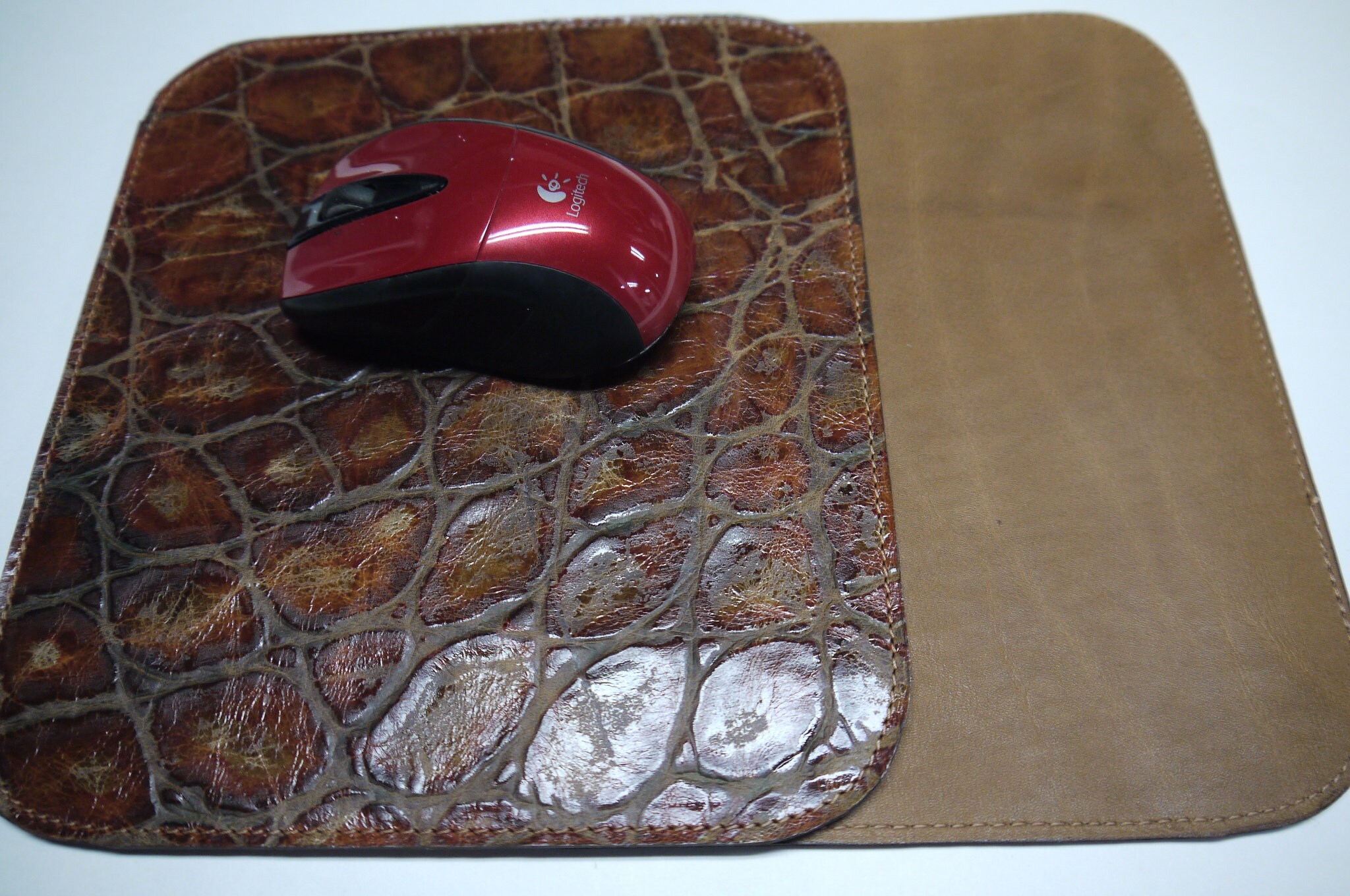 Alligator Embossed Leather Mouse Pad. Unique Made in USA free | Etsy