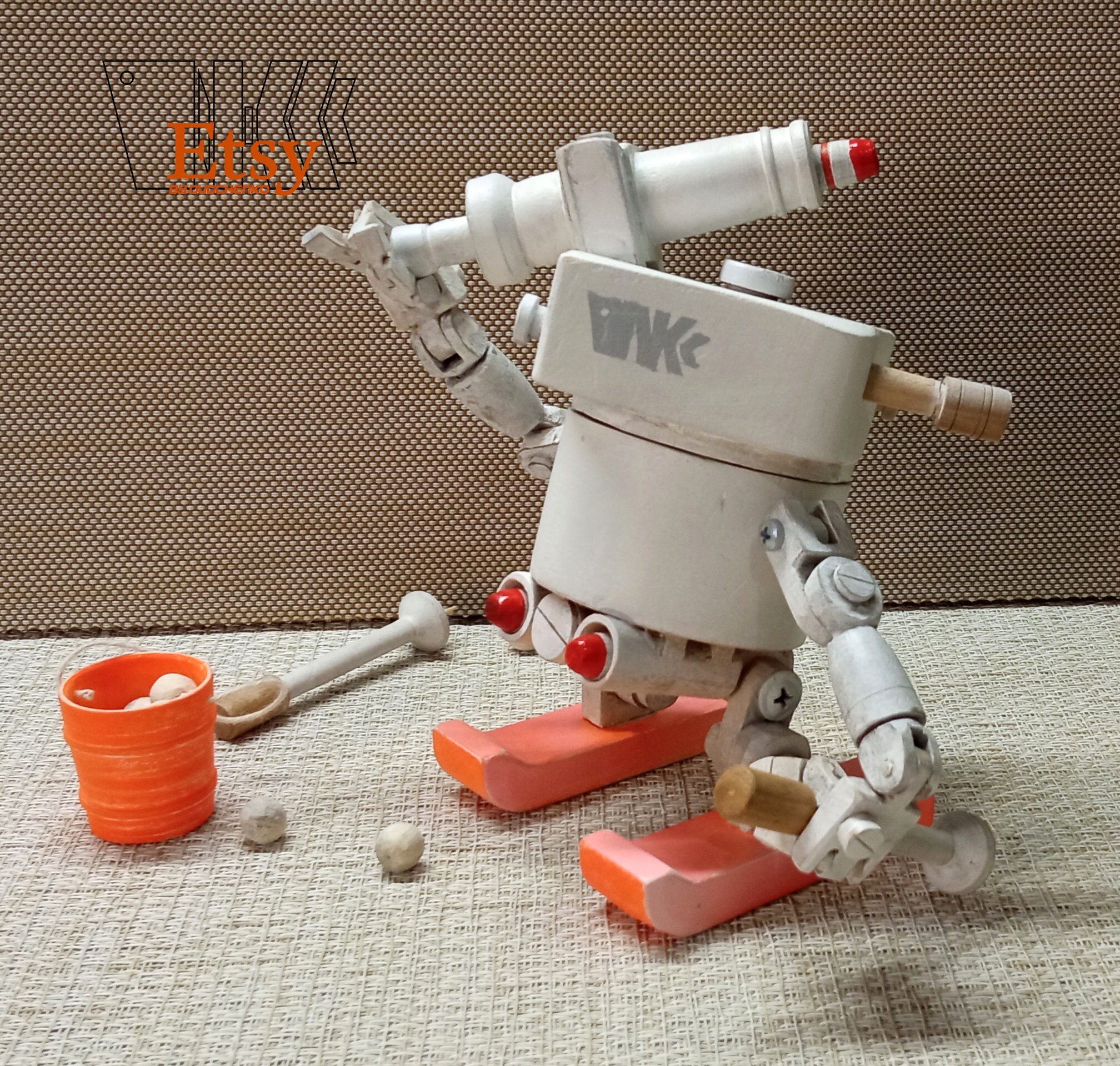 Wooden Toy Robot 09. snowball. - Etsy