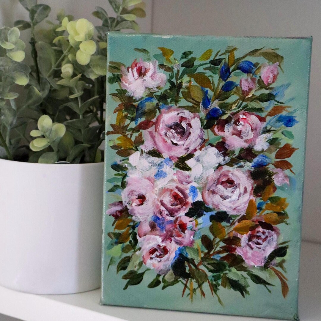 Original Miniature Acrylic Impressionist Painting, Block Canvas Great ...