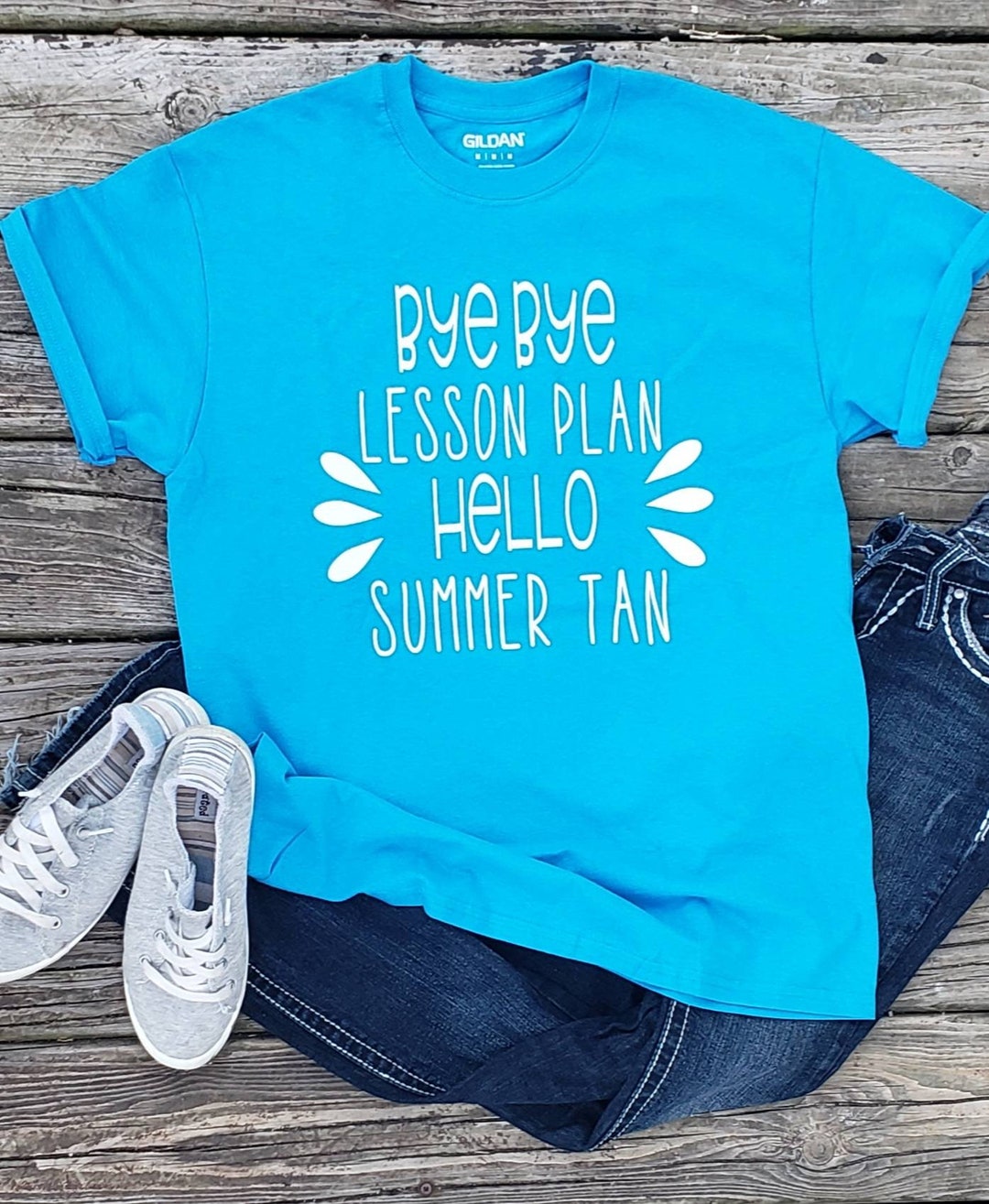 BYE BYE Lesson Plans Tshirt, HELLO Summer Tan Tshirt, Teacher Shirt ...