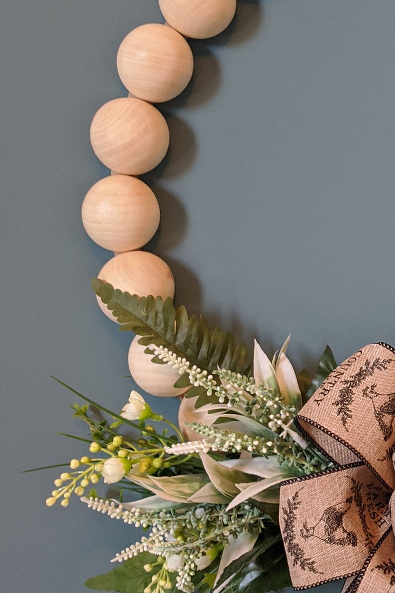 Split Wood Ball Wreath-farmhouse Wreath-front Door - Etsy