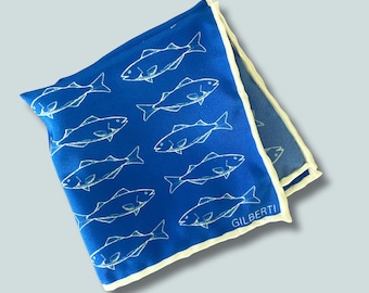 Fishing Pocket Square, Bobber Pocket Square, Solid Blue Pocket Square ...