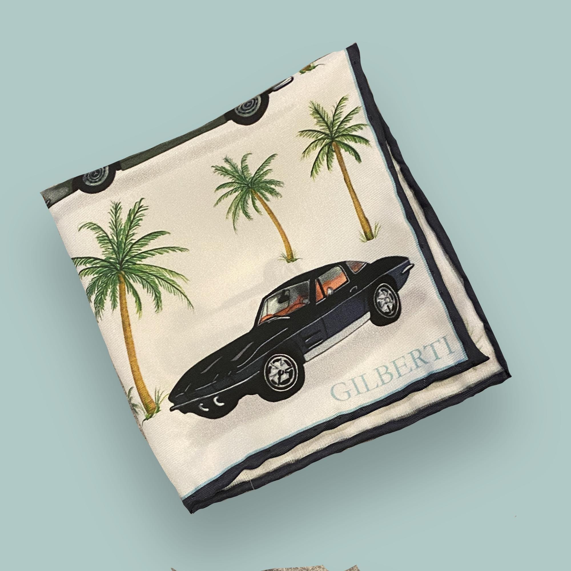 Luxury Classic Cars Silk Pocket Square | Hand-Illustrated Silk Pocket ...