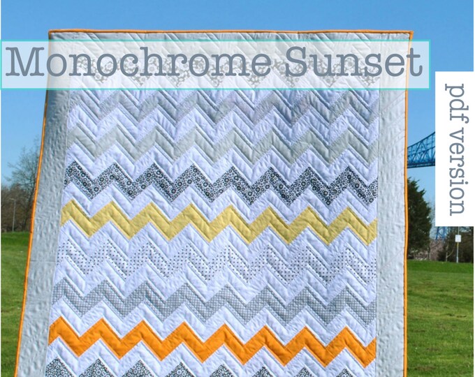 Monochrome Sunset Quilt Pattern PDF for Instant Download, Quilt Pre-cut ...