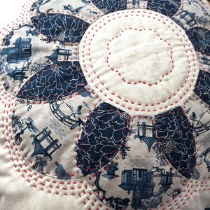 Curved EPP Flower Cushion Kit in Japanese Blue English - Etsy