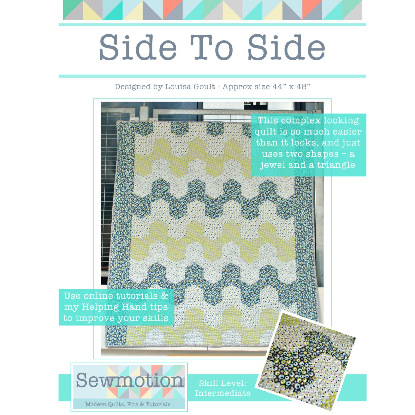 Side to Side Quilt Pattern PDF for Instant Download Level: Intermediate ...