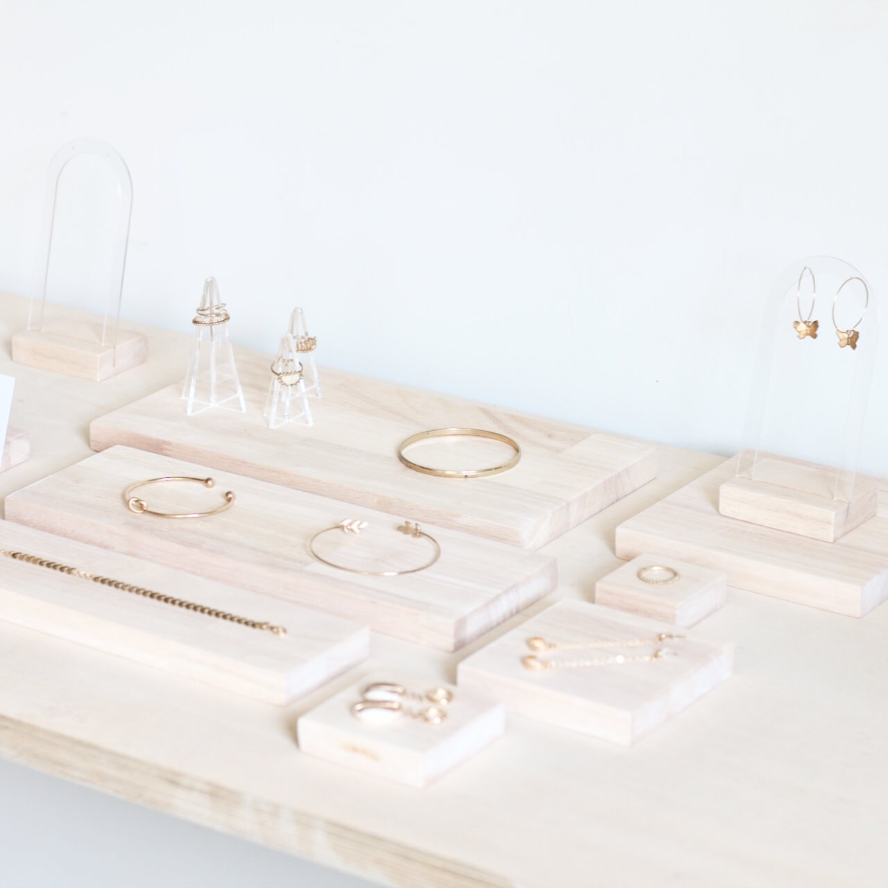 Wooden Jewelry Display Coasters Display Riser Jewelry Plank - Etsy