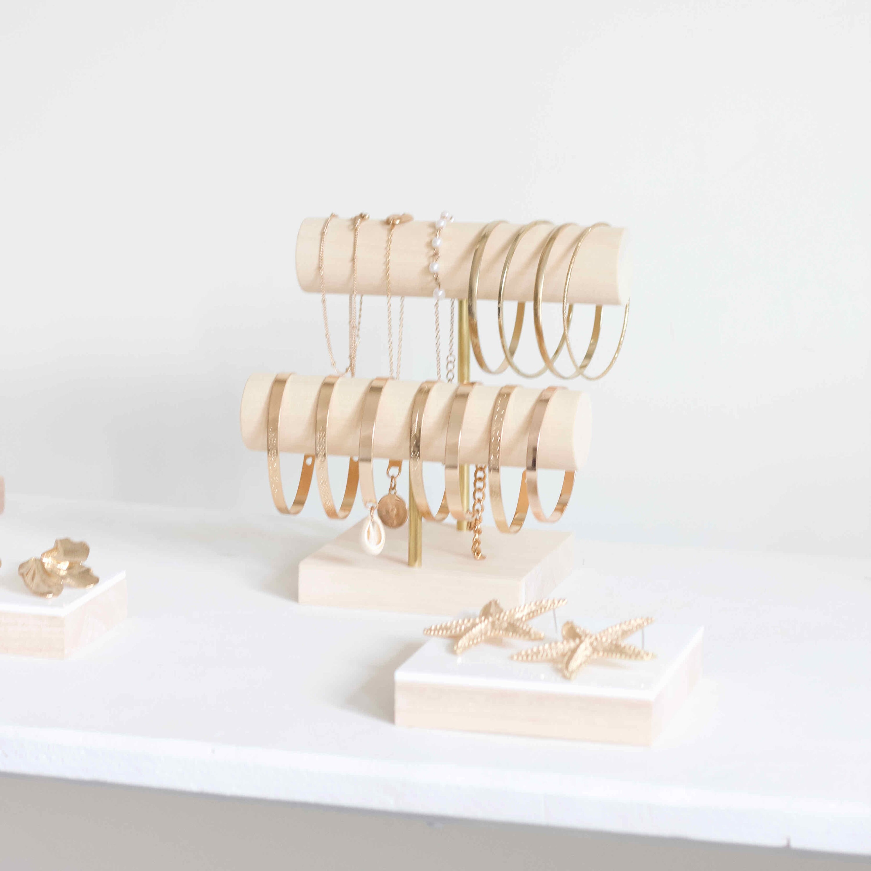 Bracelet Display SOFIA, Wooden Jewelry Stand, Double Bracelet Organizer ...