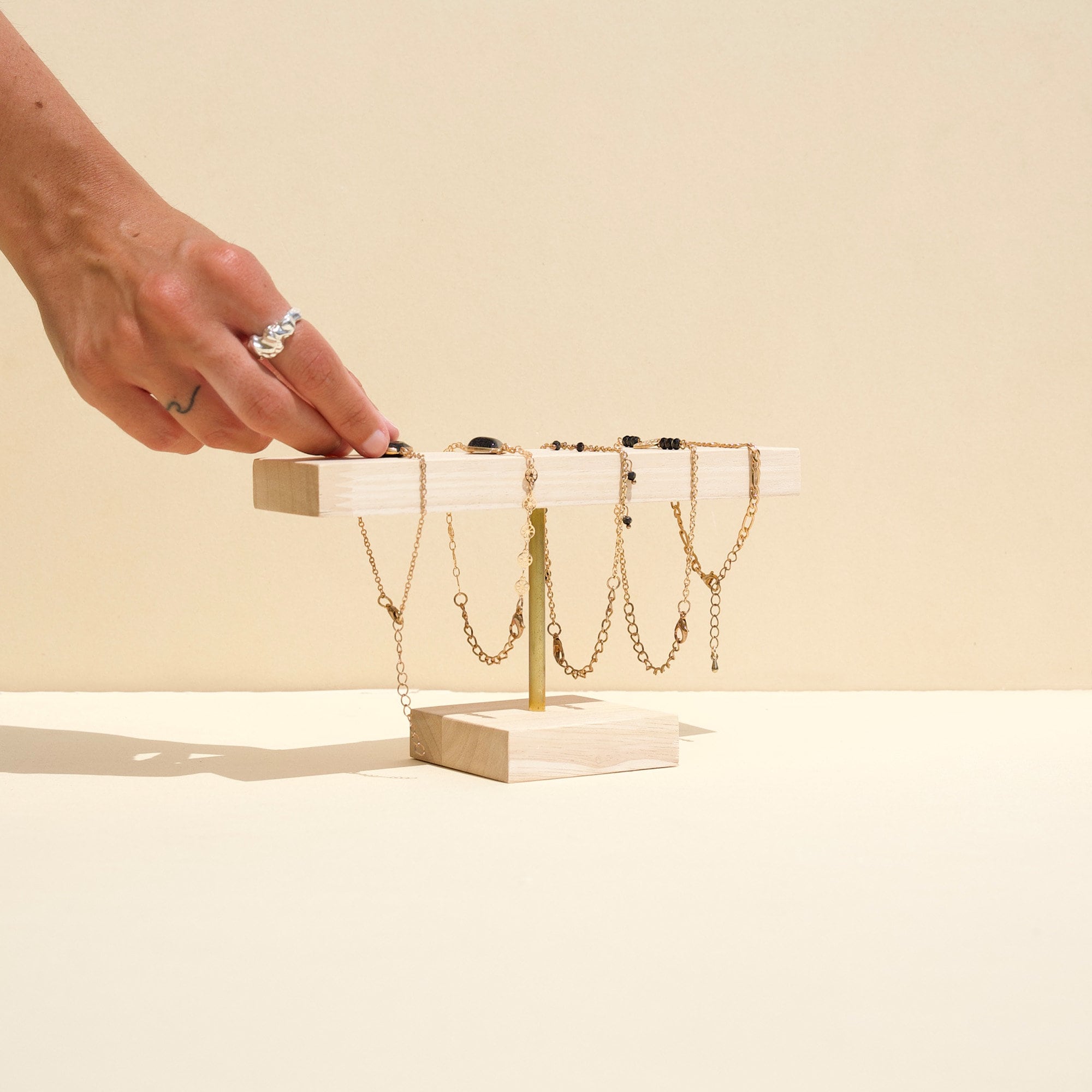 Bracelet Stand LAERKE, Wood and Brass, Jewelry Display for Bracelets ...