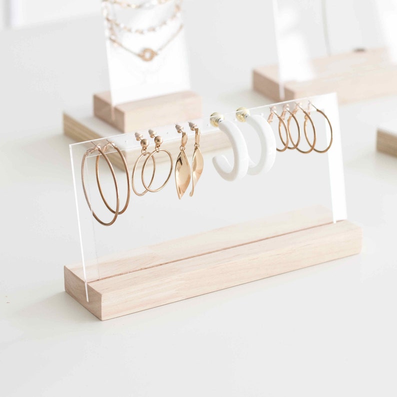 Earring Display MONICA Wooden Jewelry Display for Studs Hoop - Etsy