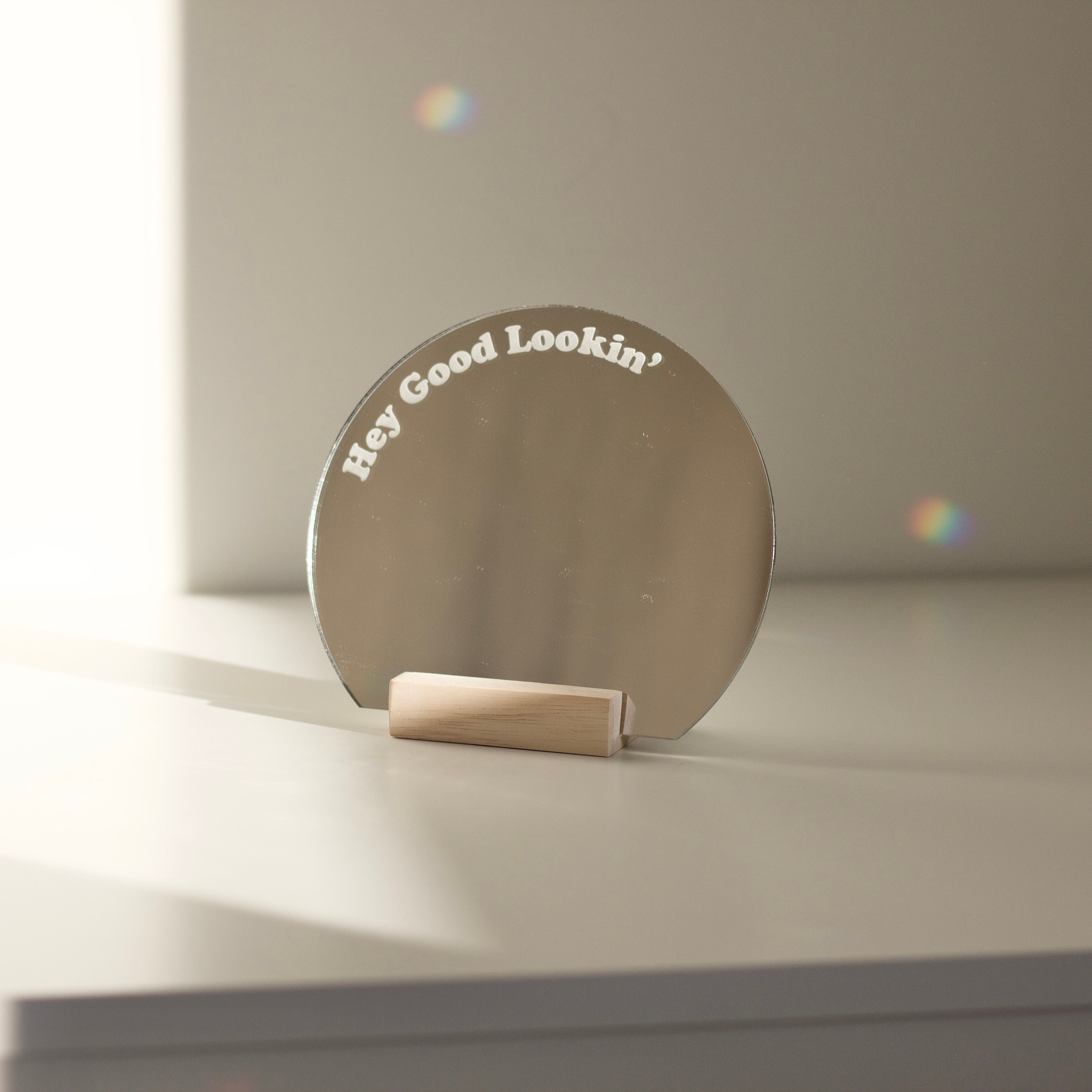 Round Mirror Small Mirror HEY Jewelry Display Table Top - Etsy