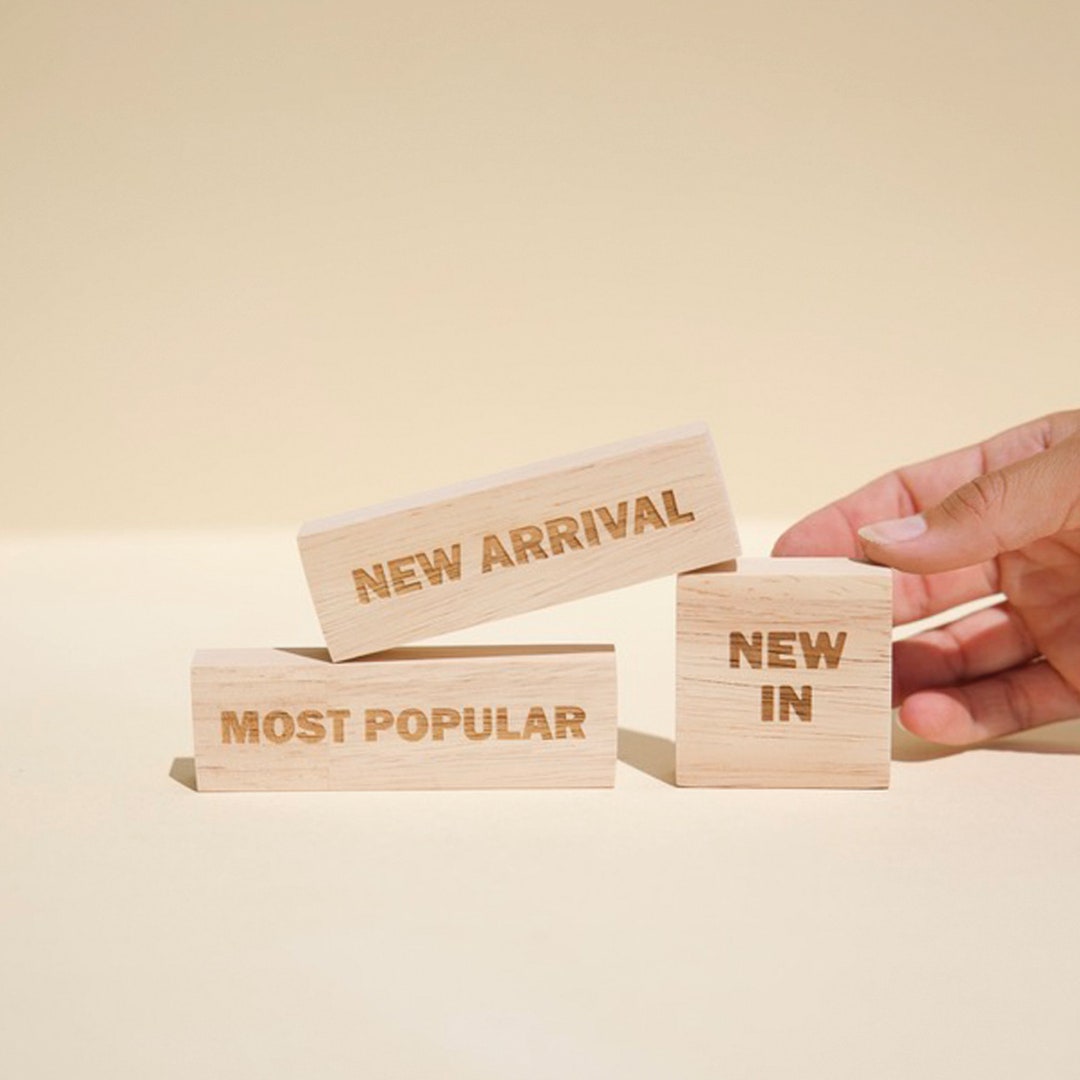 New Collection Wooden Blocks, Table Top Sign, Business Sign, Store ...