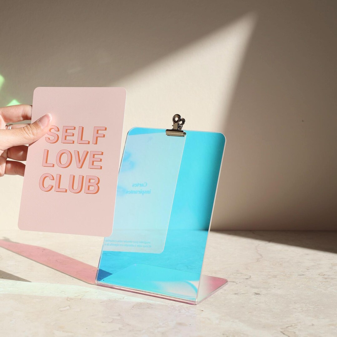 JOHN, A6 Holographic Sign Holder, Table Talkers, Iridescent A6 Stand ...