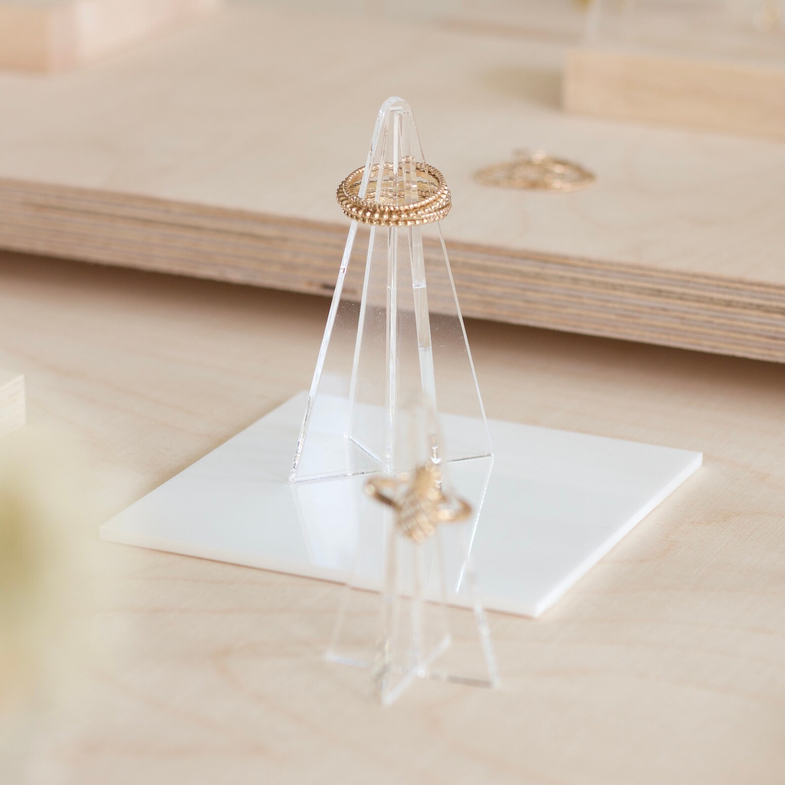 Set of 3 Rings Cones MARY, Acrylic Organizer and Ring Holder, Jewelry ...