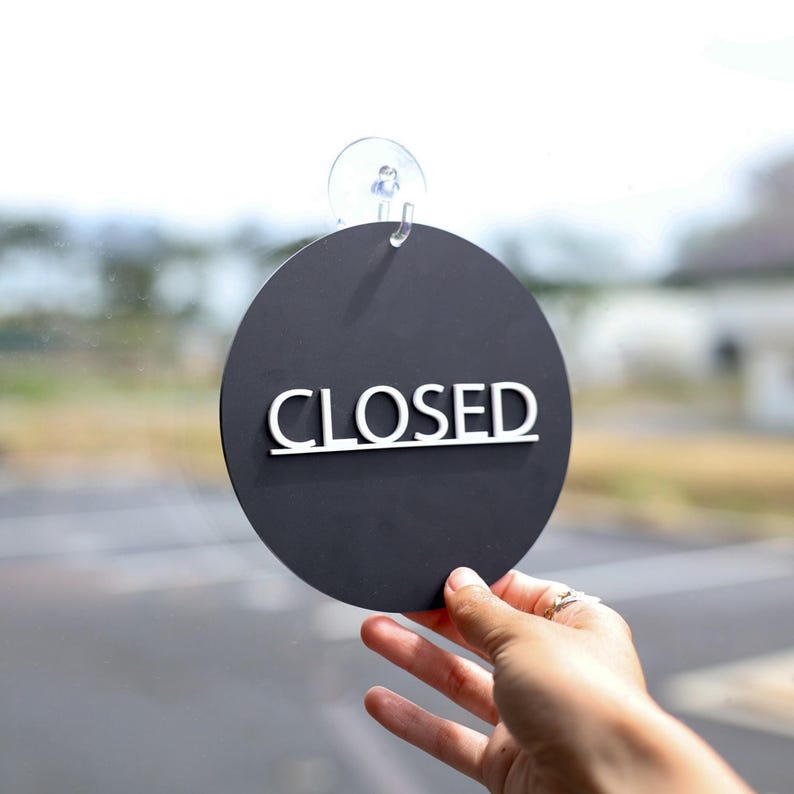 Open/closed Sign LUCA – Round Minimalist Acrylic Sign for Shop or ...
