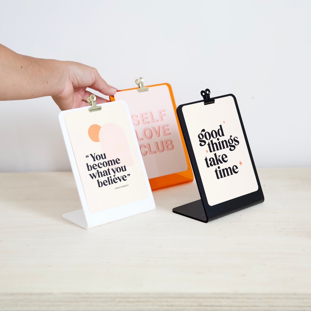 Clipboard POS Display JOHN, Acrylic Card Stand, Card Holder, Greeting ...