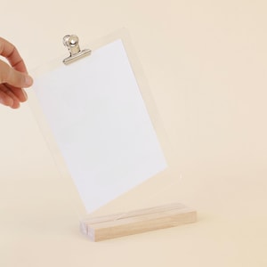 A6 Wood Display Stand A6 With Metal Clip for Cards, Flyers, Menus ...