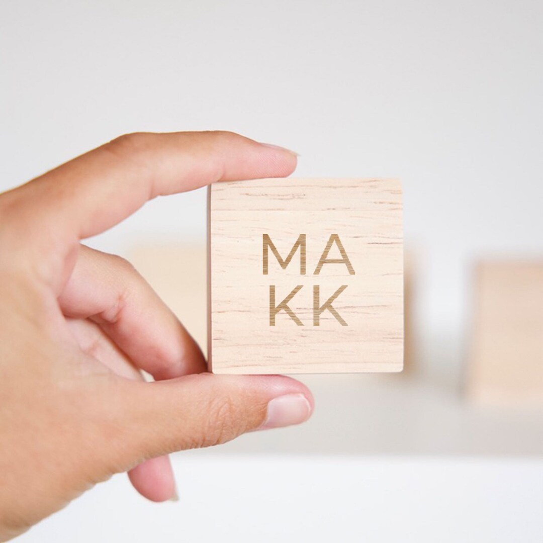 Brand Block With Logo Custom Wooden Sign Engraved Wood - Etsy