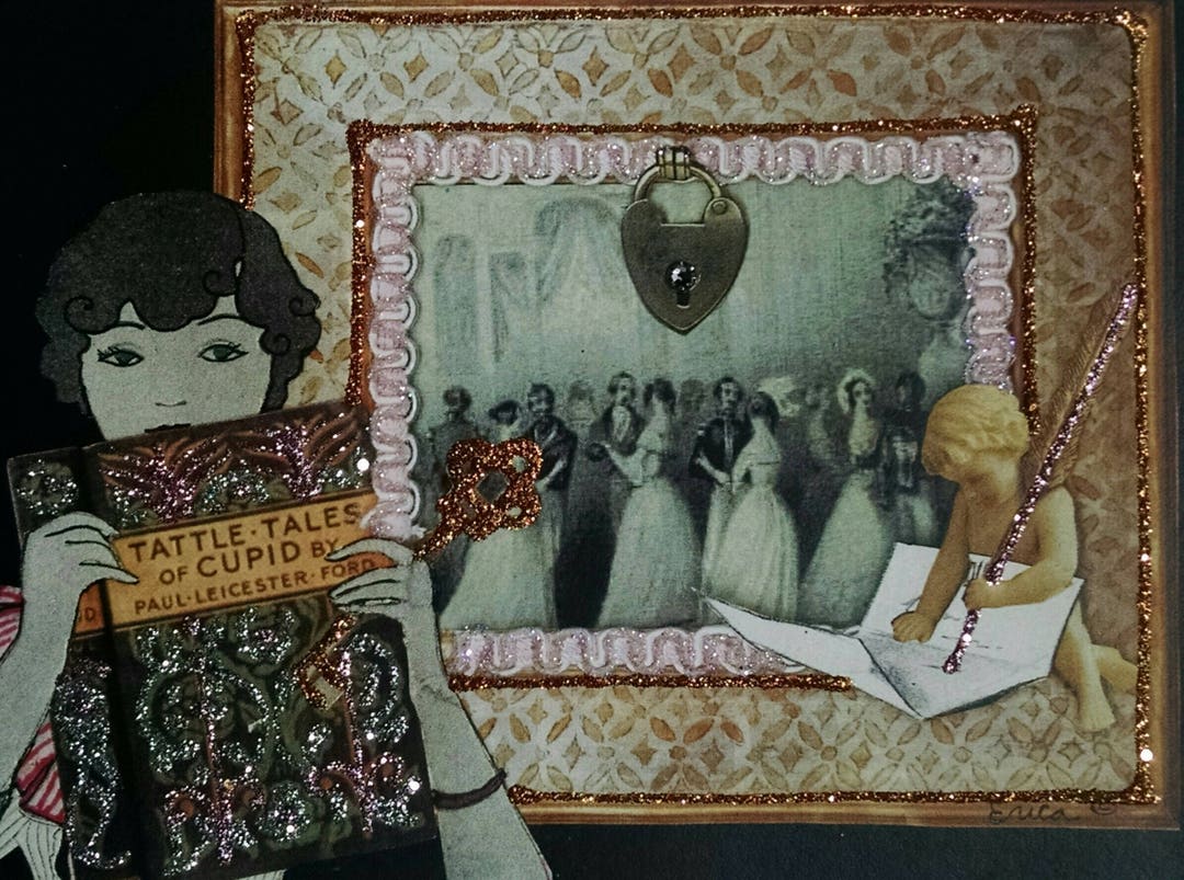 Romantic Love Card, Handmade Love Card, Victorian Love, Tattletale Card ...