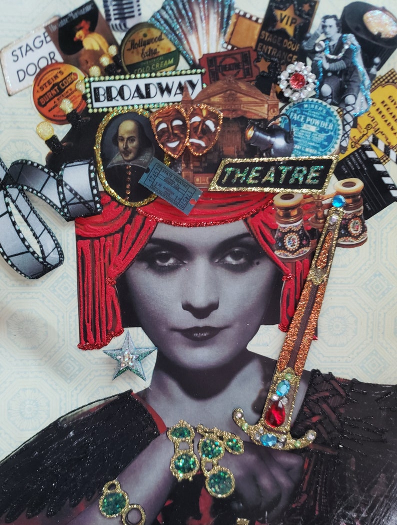 Drama Queen Art Print Theater Art Embellished Drama Print | Etsy