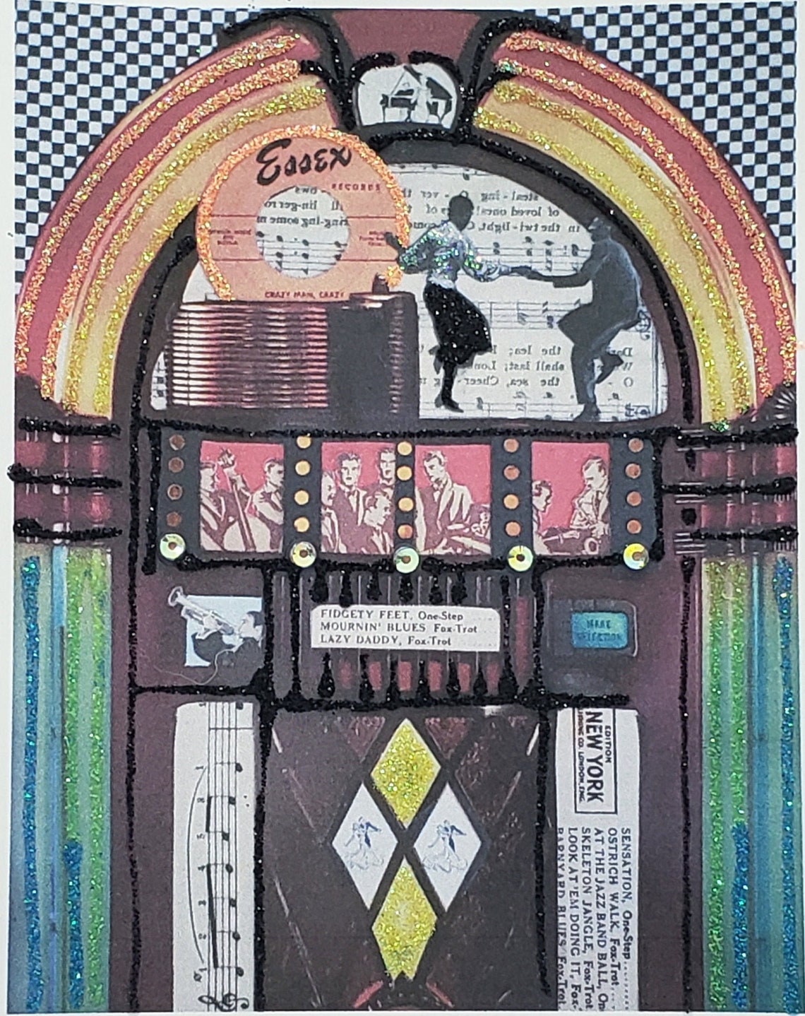 Jukebox Card Jazz Card Card for Music Music Lover Card | Etsy