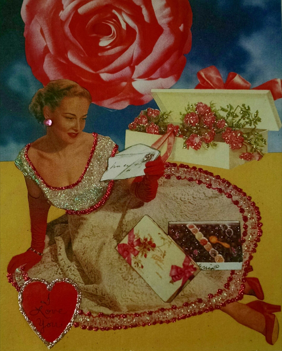 MCM Love Card, 50s Fashion, Hand Decorated Greeting Card - Etsy