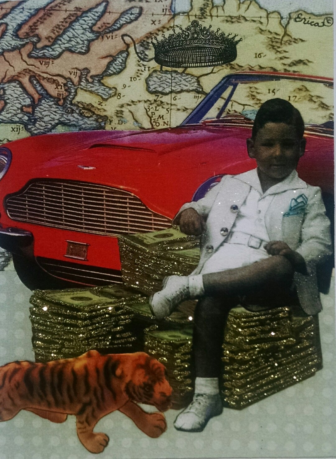 Influencer Birthday Card, Rich Kid Card, Vintage Fashion Card, Glitter ...