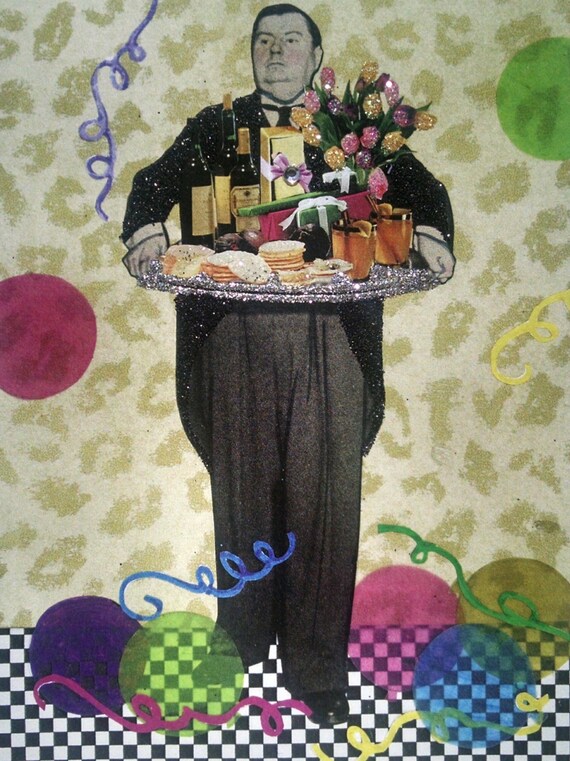 Birthday Butler Card Wine Birthday Card | Etsy