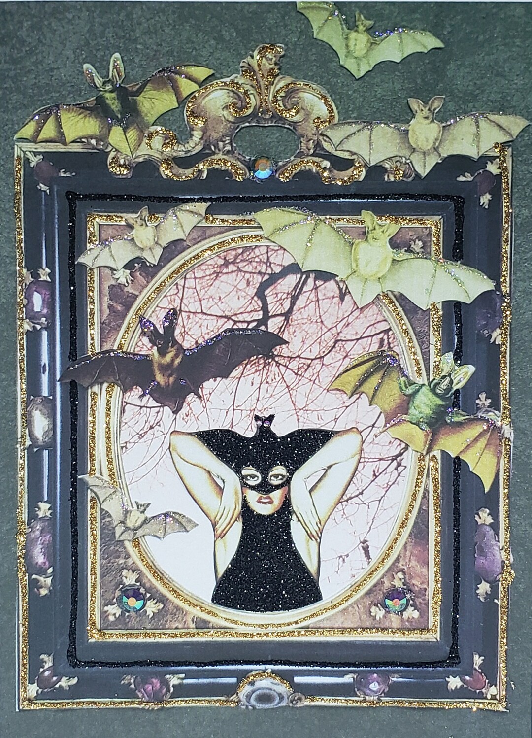 Bat Queen Card, Handmade Bat Card, Embellished Card, Gothic Card - Etsy