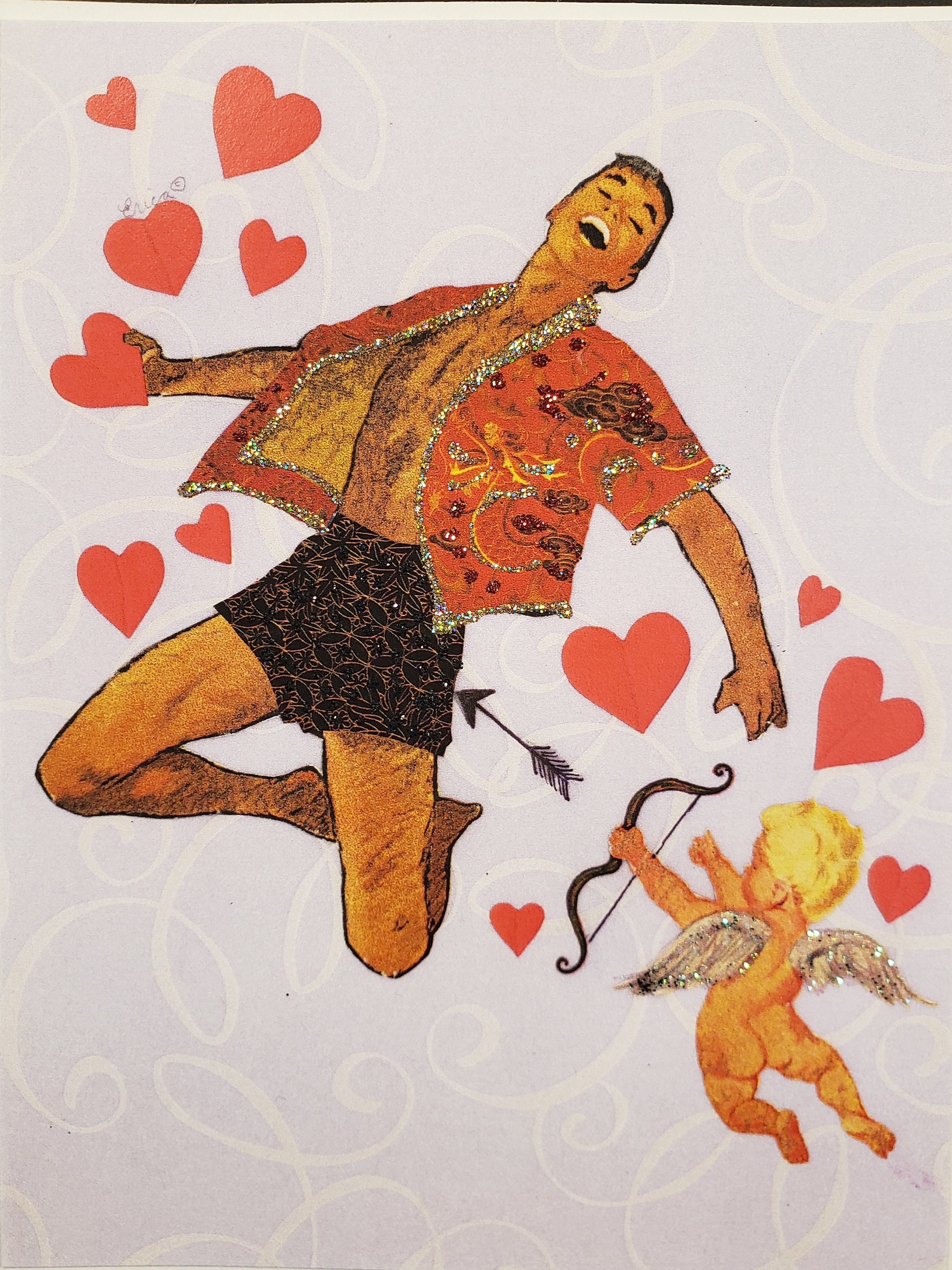 Cupid's Arrow Card Valentine Card in Love Card for - Etsy
