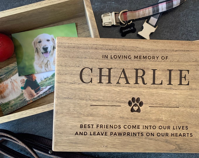 Engraved Pet Memory Box || Personalized Memorial Box for Pet || Pet ...