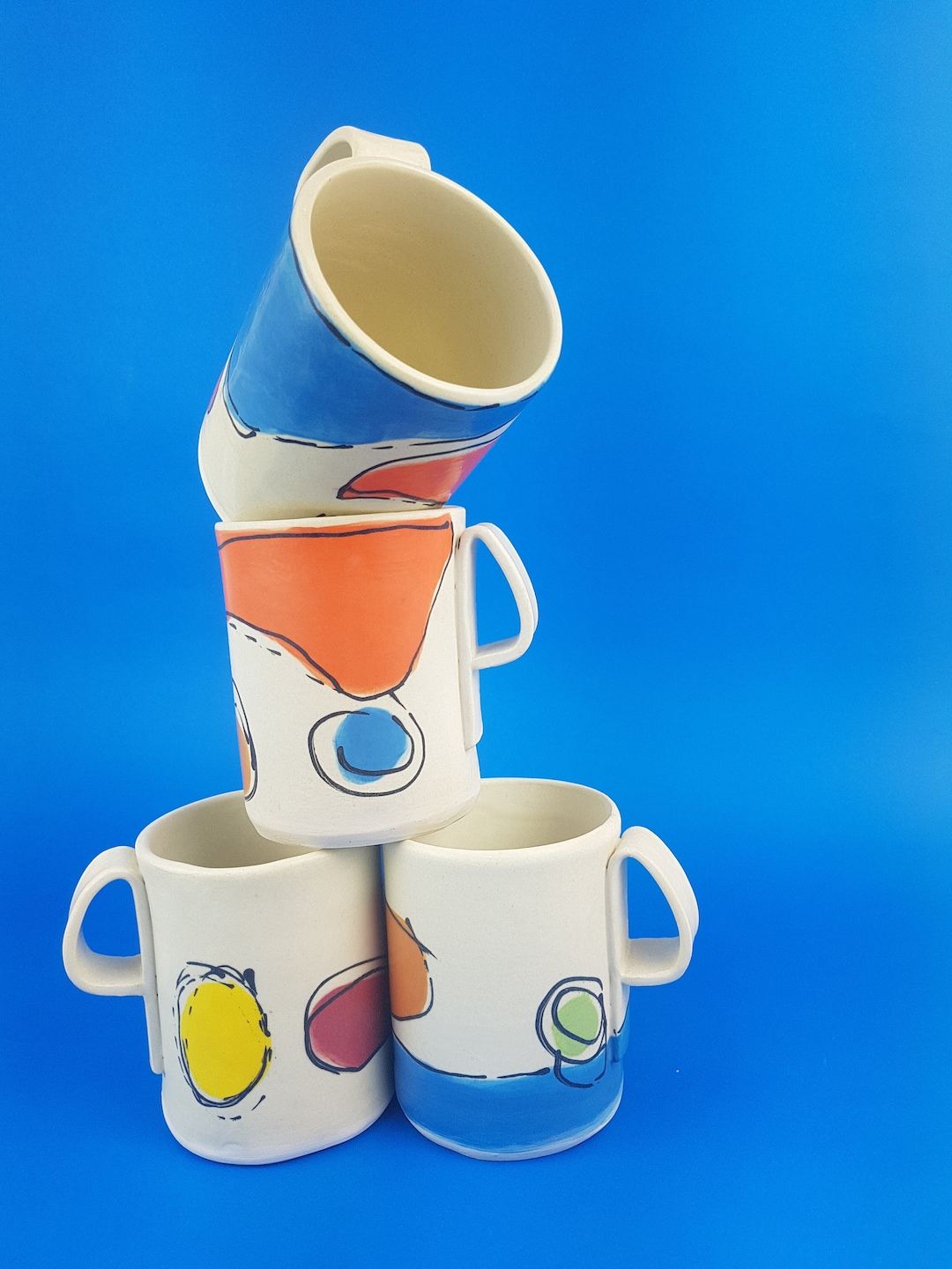 Ceramic Mugs. Handmade Ceramic Mugs. Funky Decorated Mugs. Hand ...