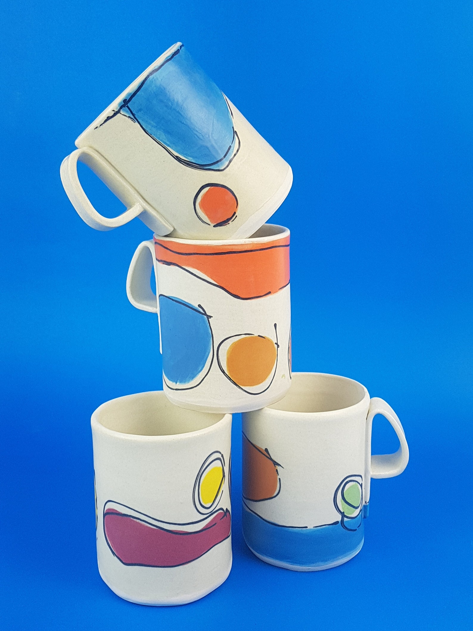 Ceramic Mugs. Handmade Ceramic Mugs. Funky Decorated Mugs. | Etsy